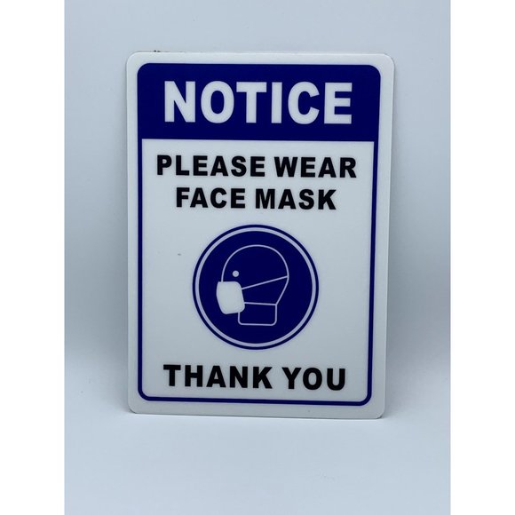 Party Supplies | Face Mask Sign Notice Plastic 7in X 1in 4 Pack | Poshmark